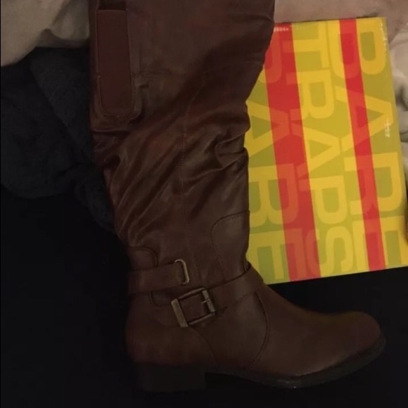 BareTraps | Shoes | Bare Traps Leather Brown Knee High Boots | Poshmark